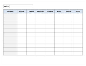 Free Printable Blank Schedule Template