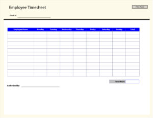 Free Printable Blank Timesheet Template