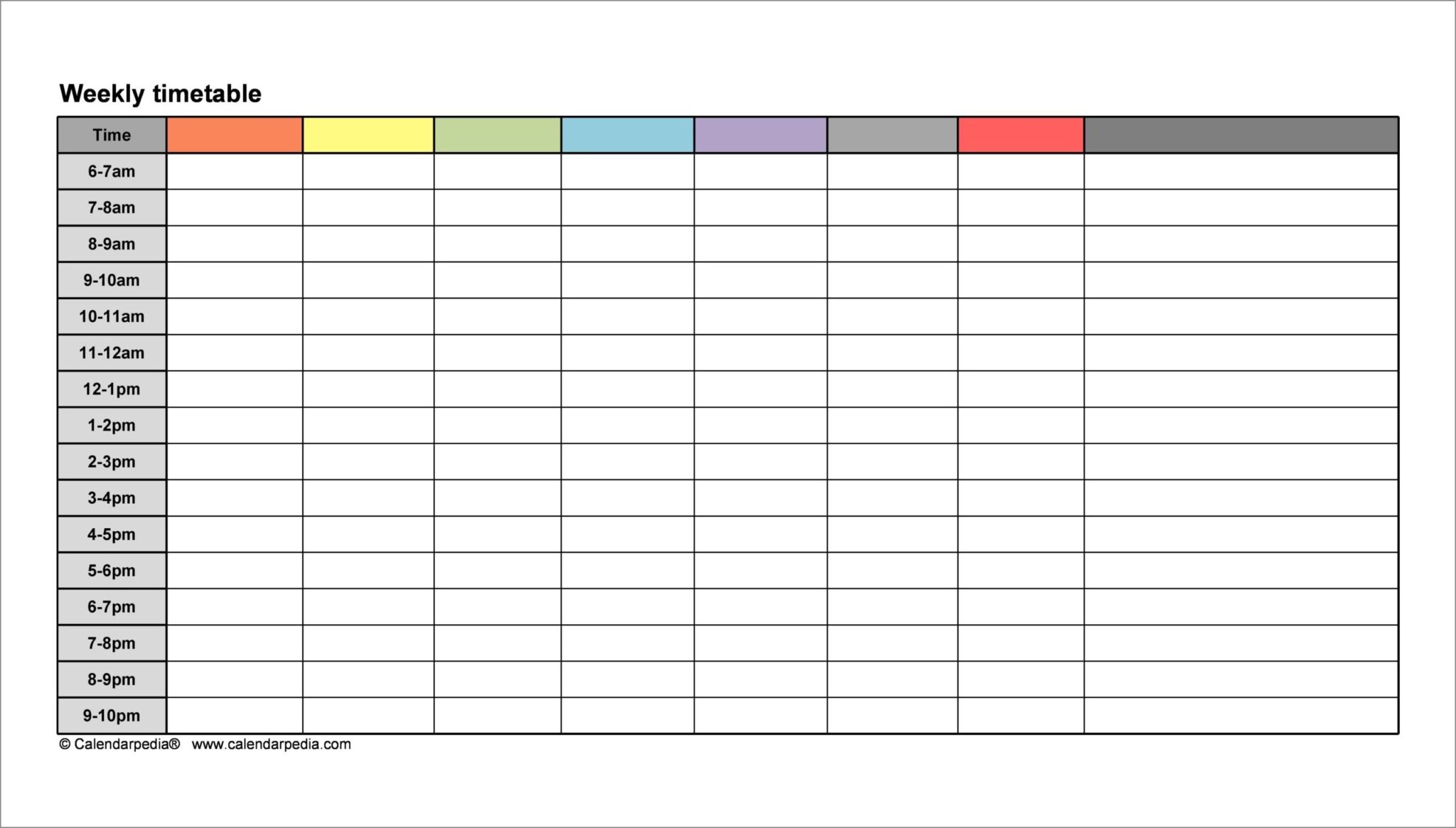 Free Printable Blank Weekly Schedule Template