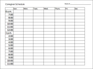 Free Printable Caregiver Schedule Template