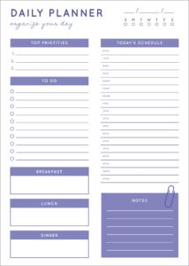 Free Printable Class Daily Schedule Template