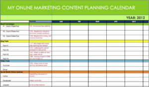 Free Printable Content Schedule Template