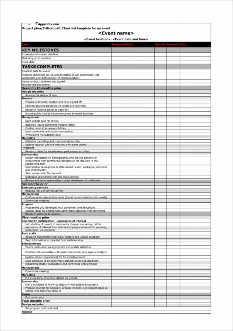 Corporate Event Planning Checklist Template