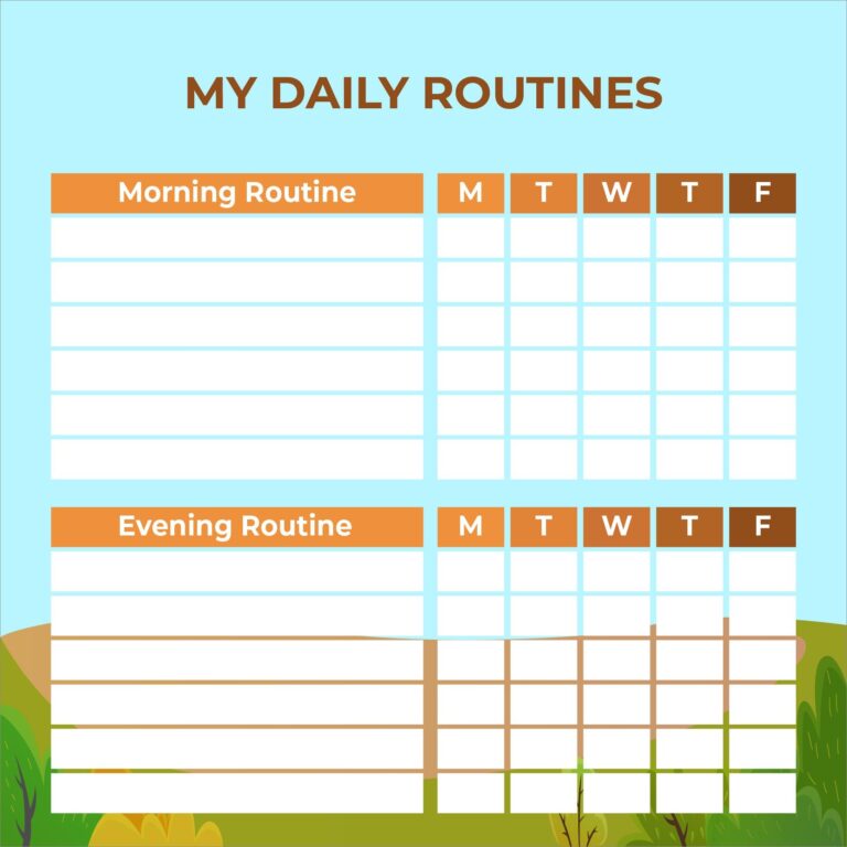 Daily Routine 24-Hour Schedule Template