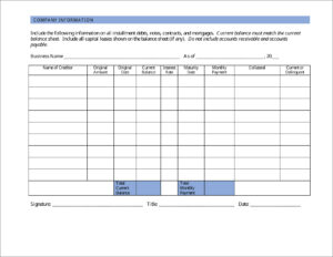 Free Printable Debt Schedule Template
