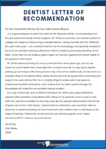 Printable Dental Recommendation Letter Template