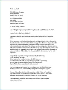 Dispute of Debt Letter Template (Free Printable)