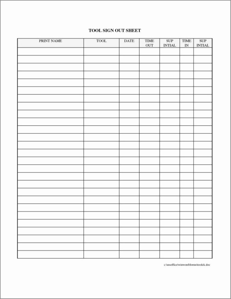 Printable Doctor Office Sign-In Sheet Template