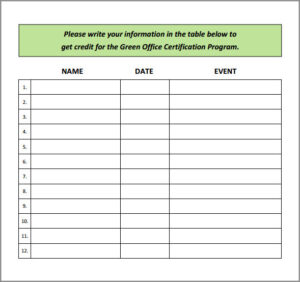 Printable Blank Event Sign-in Sheet Template