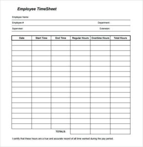 Printable Home Health Aide Timesheet Template