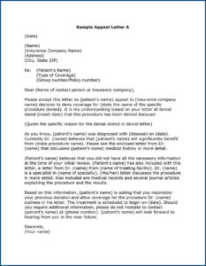 Insurance Appeals Letter Template (With Example)