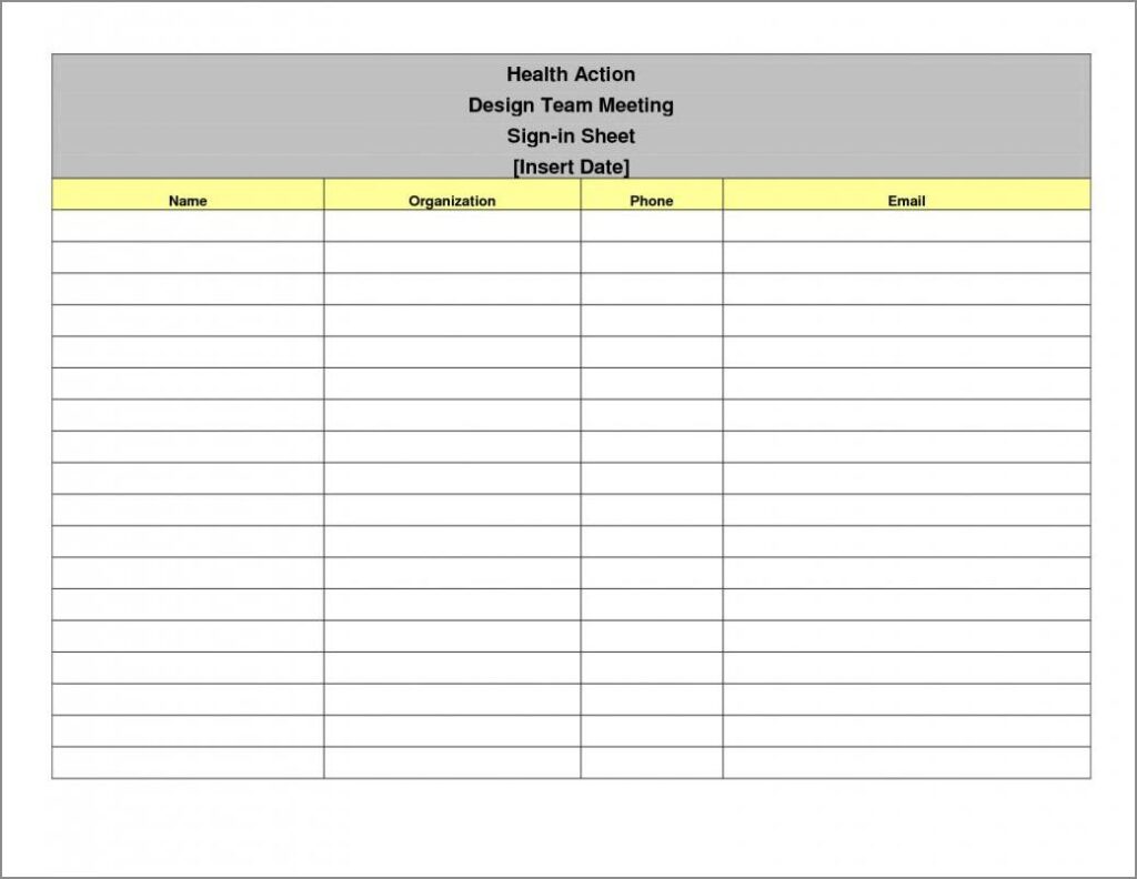 Printable Blank Meeting Sign-in Sheet Template