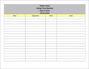 Printable Blank Meeting Sign-in Sheet Template