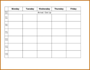 Monday-to-Friday Schedule Template