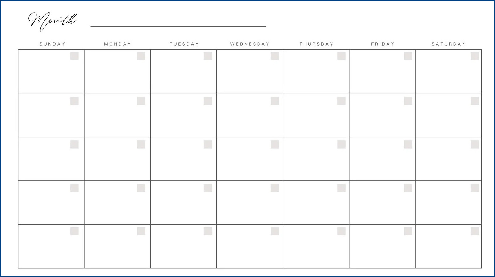 Monthly Calendar Template Ready To Use Monthly Calendar Template Ready To Use