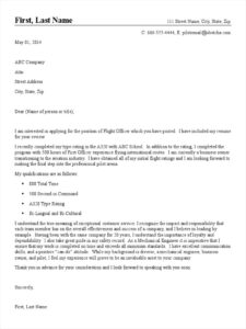 Free Printable Pilot Cover Letter Template