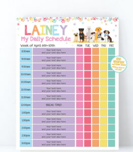 Puppy Schedule Template