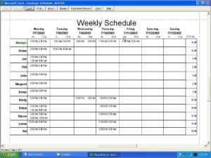 Free Printable Restaurant Schedule Template
