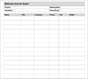 Free Printable General Sign-in Sheet Template