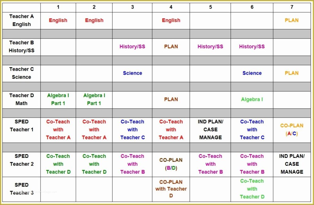 Teacher Schedule Template