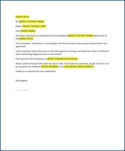 Termination of Service Letter Template (Ready To Use)