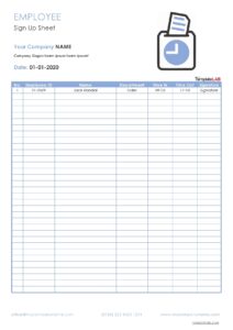 Time Slot Sign-up Sheet Template