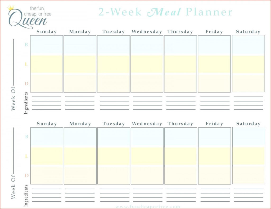 Two-week Schedule Template