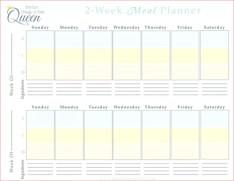 Two-week Schedule Template