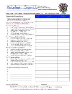 Volunteers Sign-up Sheet Template