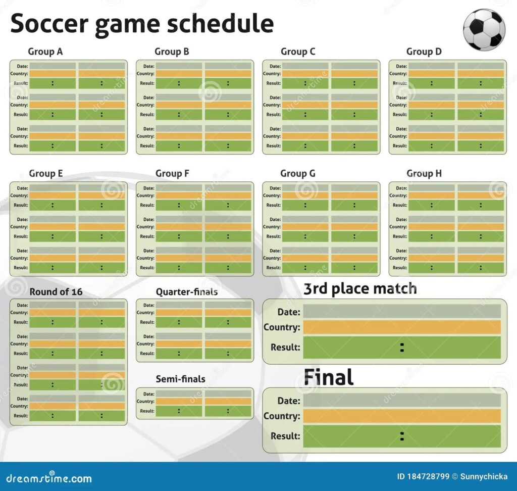 Printable Soccer Schedule Template