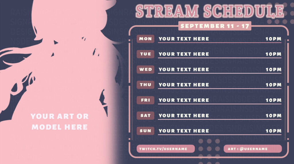 Stream Schedule Template
