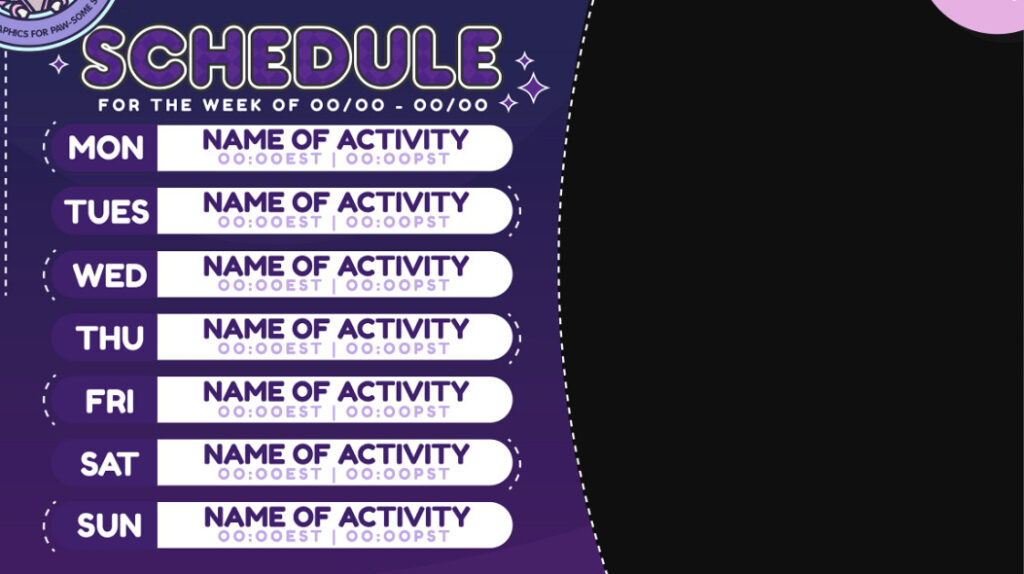 Stream Schedule Template