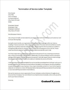 Termination of Service Letter Template (Ready To Use)