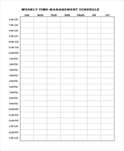 Time Management Schedule Template