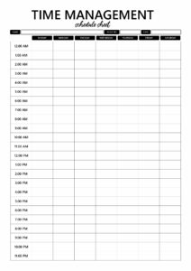Time Management Schedule Template