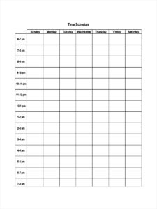 Time Management Schedule Template