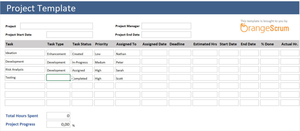 Printable Timesheet Template For Project Management