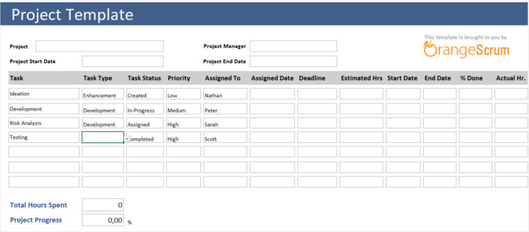 Printable Timesheet Template For Project Management