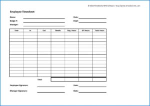 Timesheet Template For Software Development [Excel]