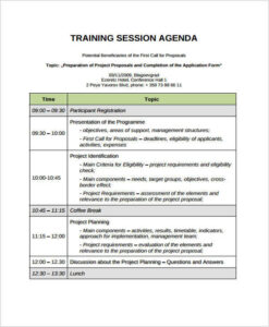 Free Printable Training Meeting Agenda Template