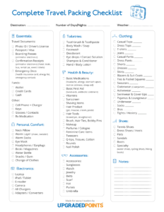 Travel Packing List Template