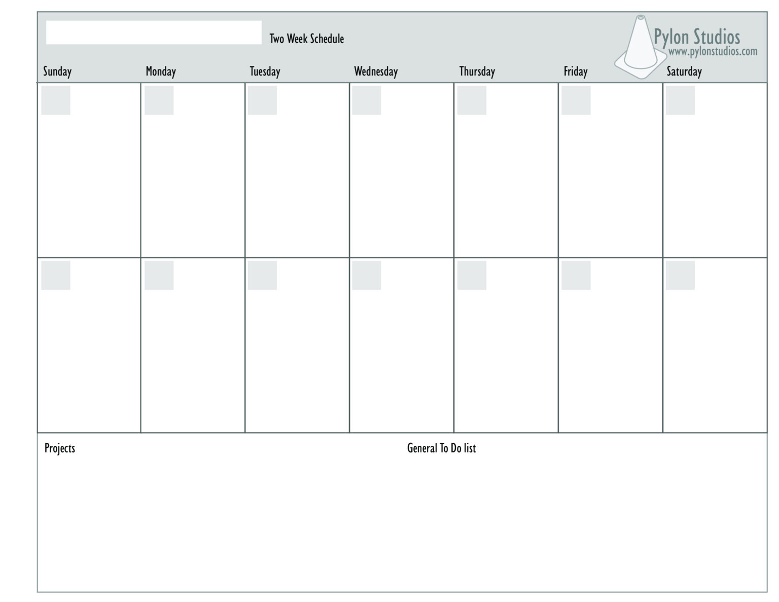 Two-week Schedule Template