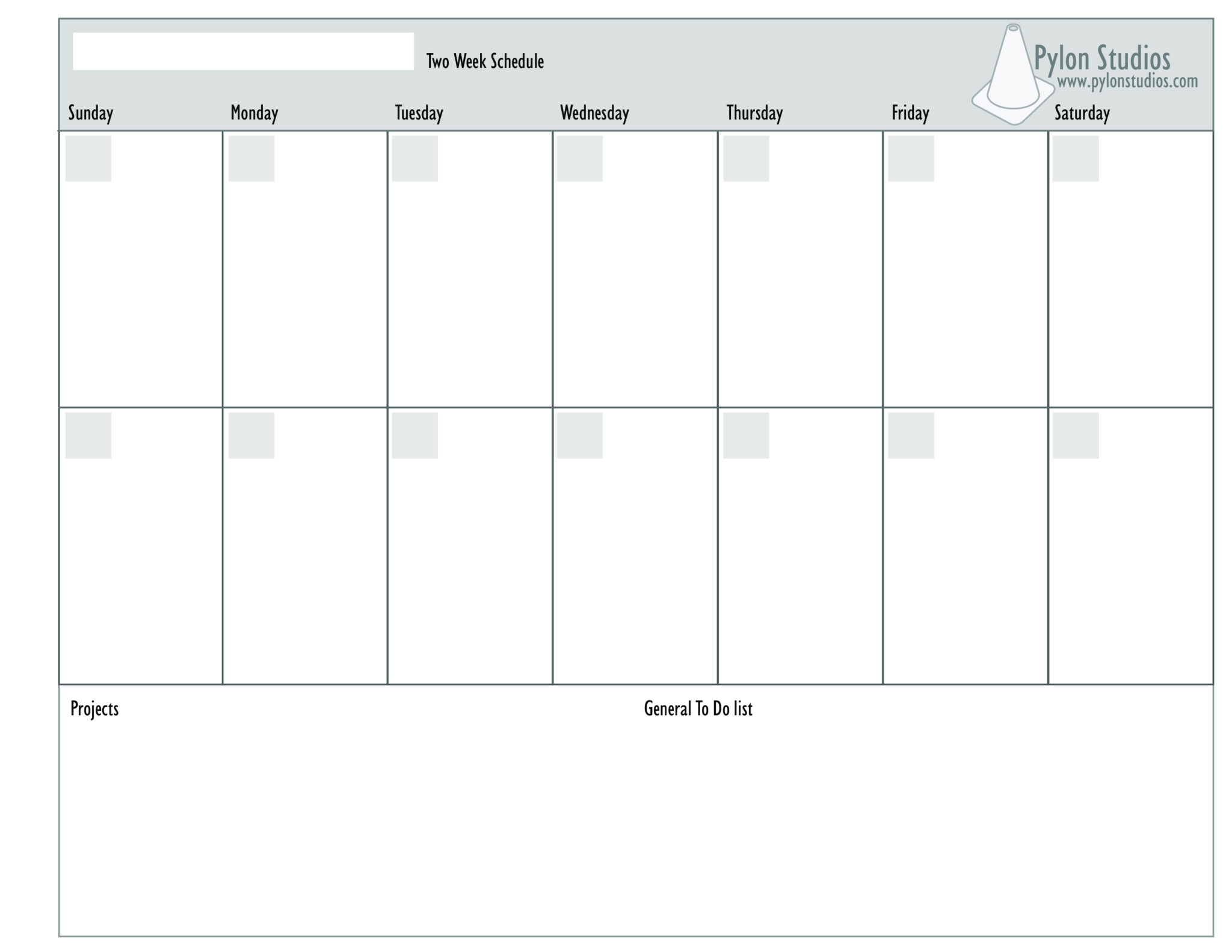 Two-week Schedule Template