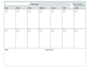 Two-week Schedule Template