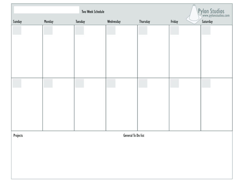 Two-week Schedule Template