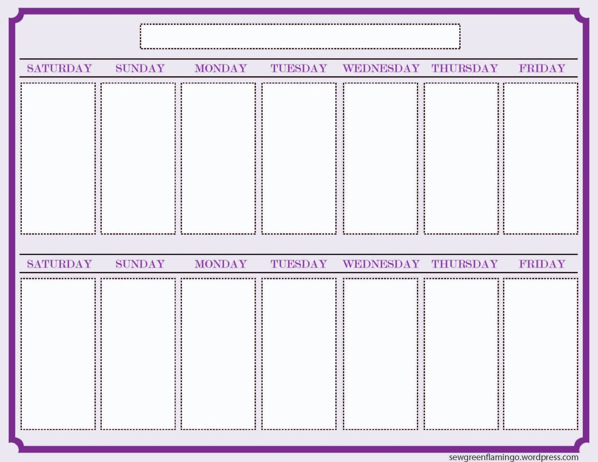 Two-week Schedule Template