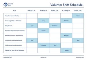 Volunteer Schedule Template