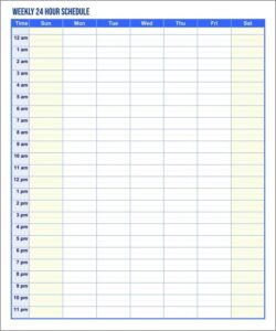 Free Printable Weekly Schedule Template By Hour