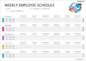 Printable Weekly Staff Schedule Template