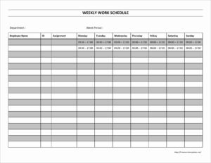 Free Printable Work Schedule Template